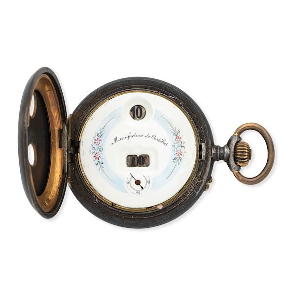 Bonhams : Cortebert. A gun metal keyless wind half hunter jump hour ...