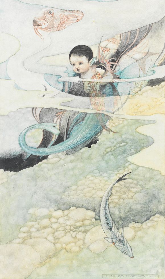 Bonhams : ROBINSON (CHARLES) - ARTWORK The Mer-baby, WATERCOLOUR, PEN ...
