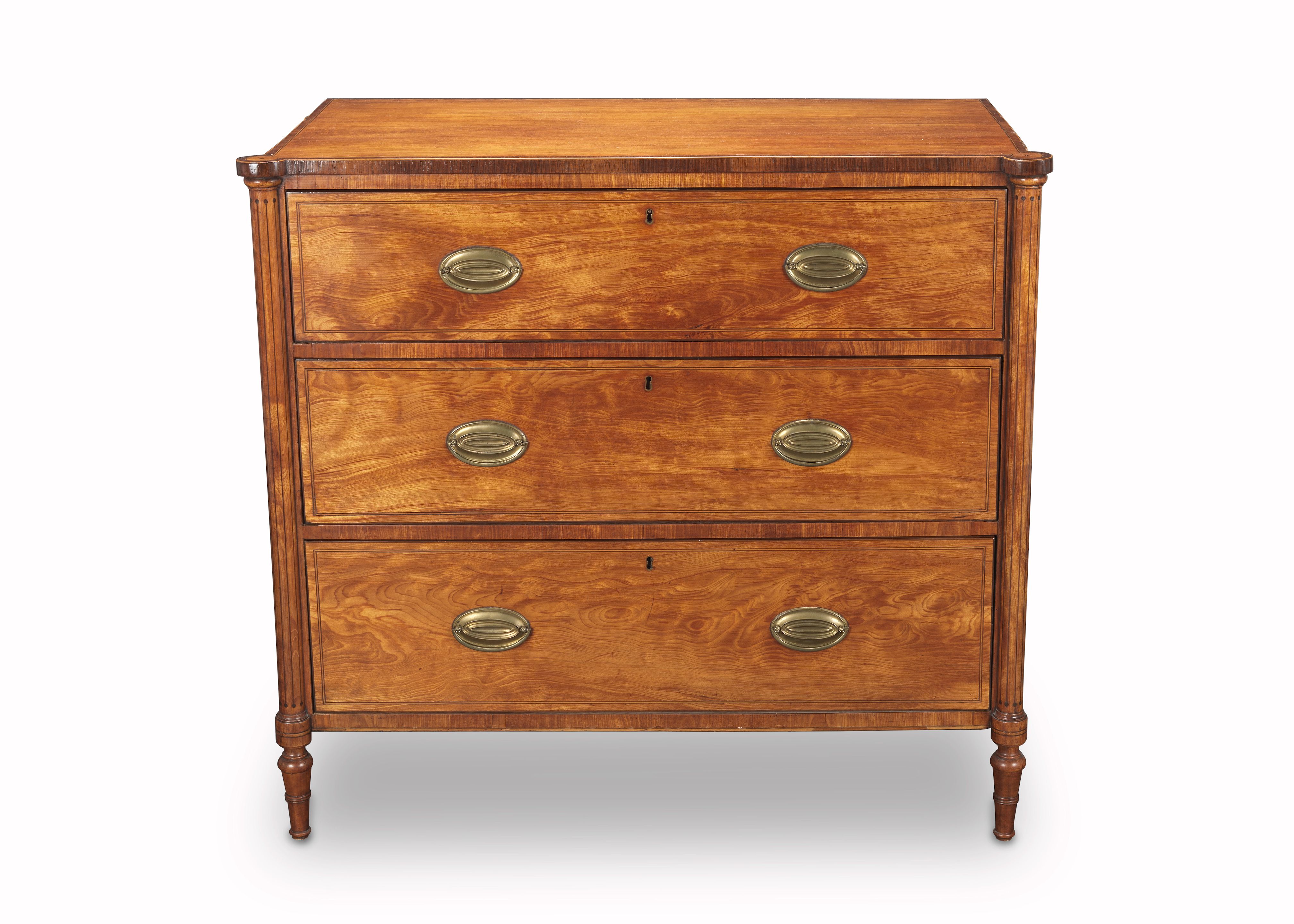 Bonhams : A George III satinwood, kingwood crossbanded and purplewood ...