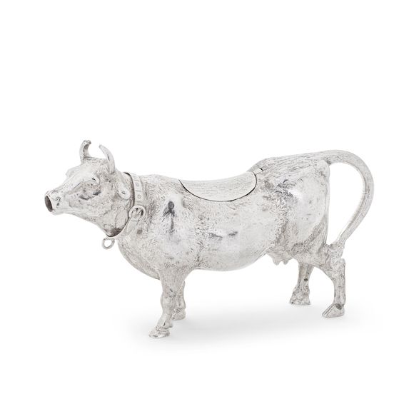 Bonhams : A 19th century silver cow creamer Berthold Muller, with ...