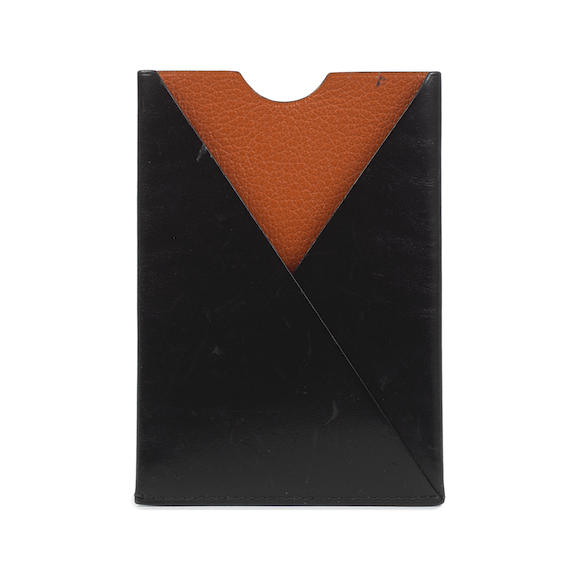 Bonhams Moynat A Black And Orange Leather Passport Holder