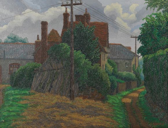 Bonhams : Charles Ginner A.R.A. (British, 1878-1952) Cottages at ...