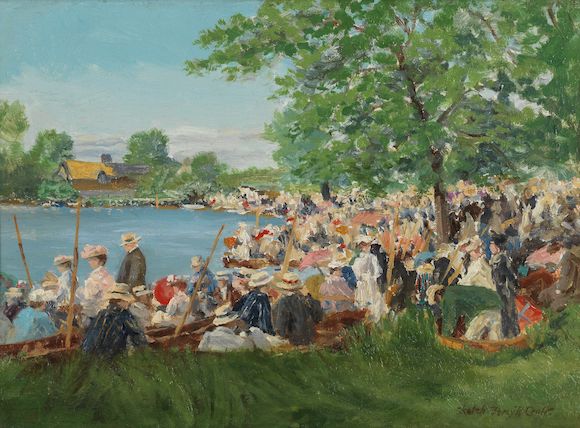 Bonhams : Percy Robert Craft (British, 1856-1934) Regatta on the Camb