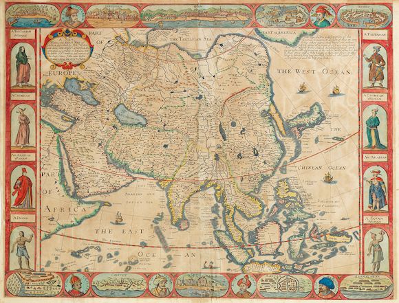 Bonhams : ASIA [WALTON (ROBERT)] A New Plaine, and Exact Map of Asia ...