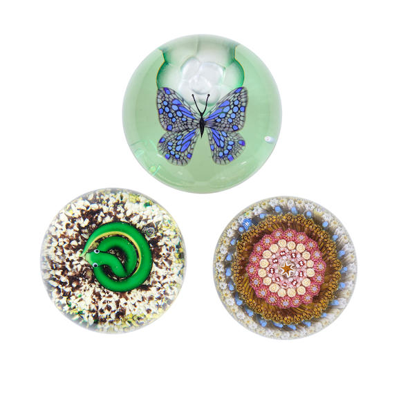 Bonhams Three Baccarat Paperweights Dated 1969 1979 And 1991