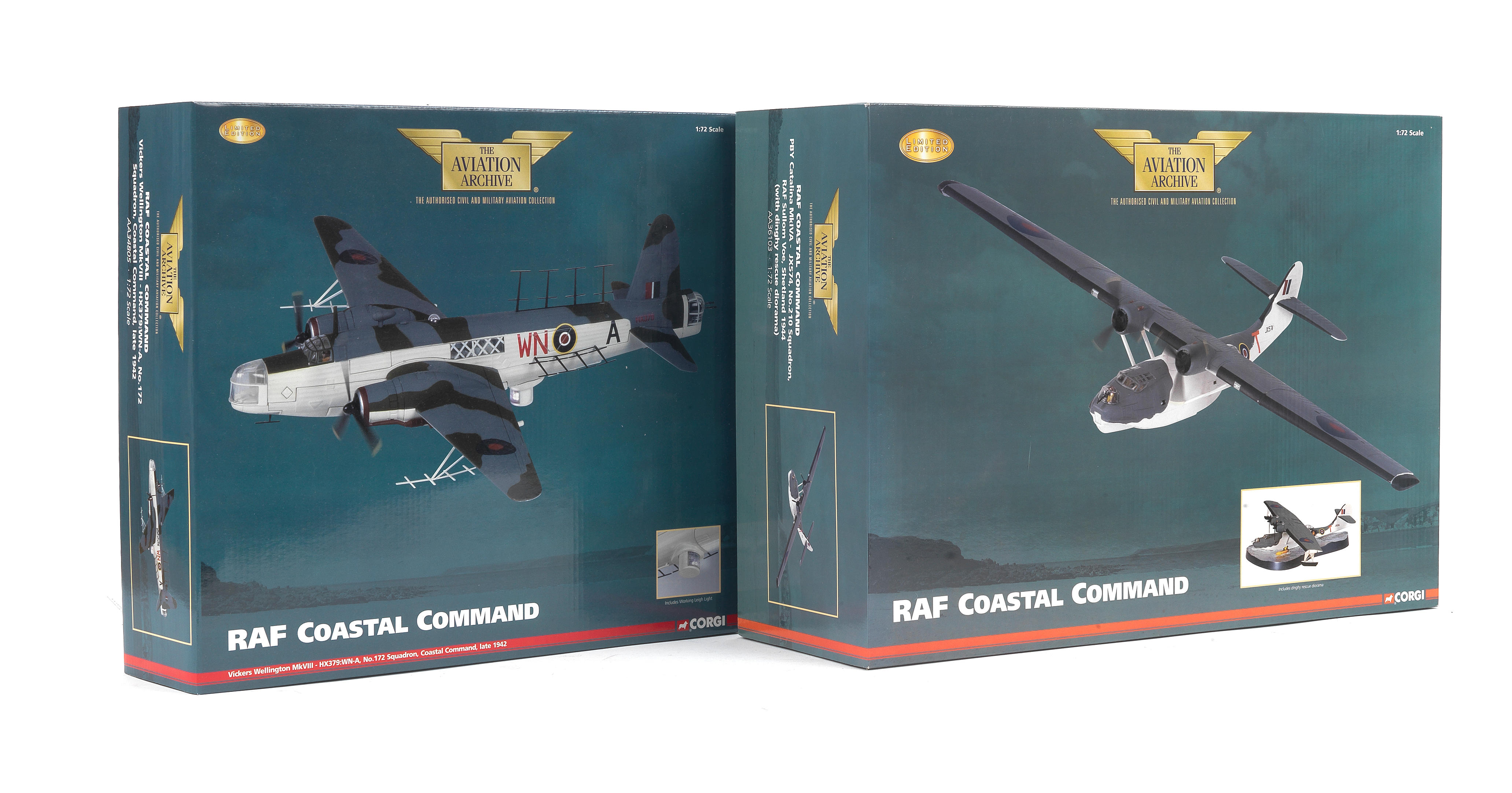 Bonhams Cars : Two boxed 1:72 scale limited edition die-cast models of 'RAF Coastal Command ...