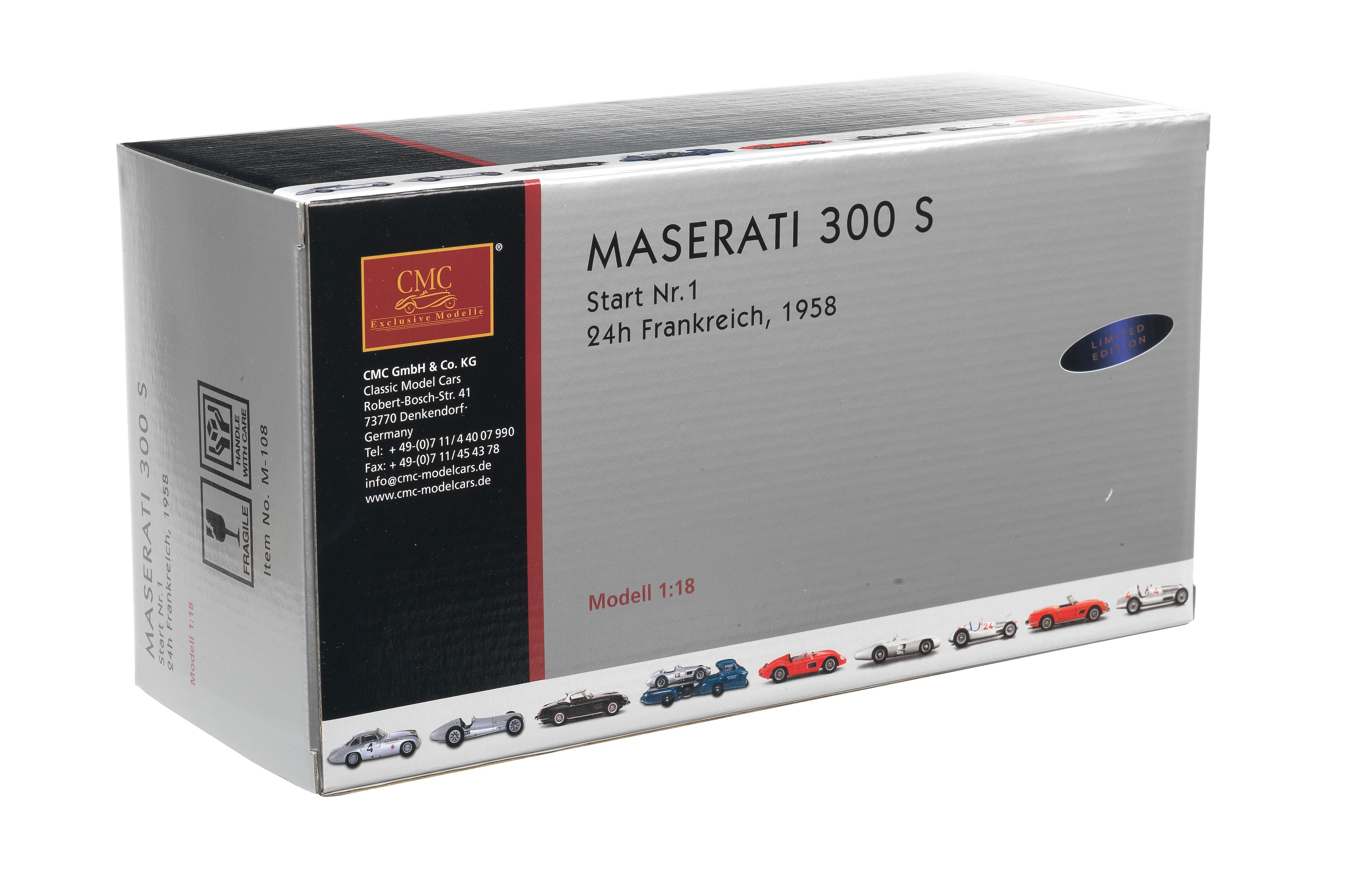 Bonhams Cars : A boxed 1:18 scale die-cast model of a Maserati 300 S by ...