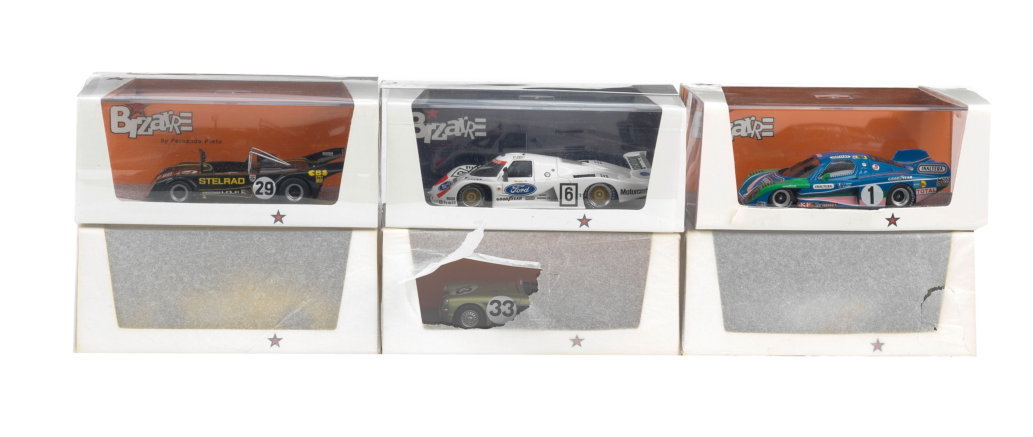 Bonhams Cars : Six Le Mans 1/43 race cars by Bizarre models, ((6))