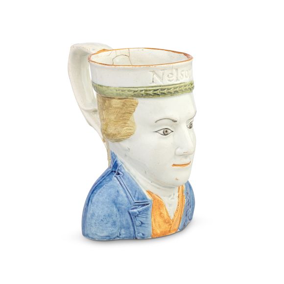 Bonhams : A Prattware Nelson mug, circa 1800