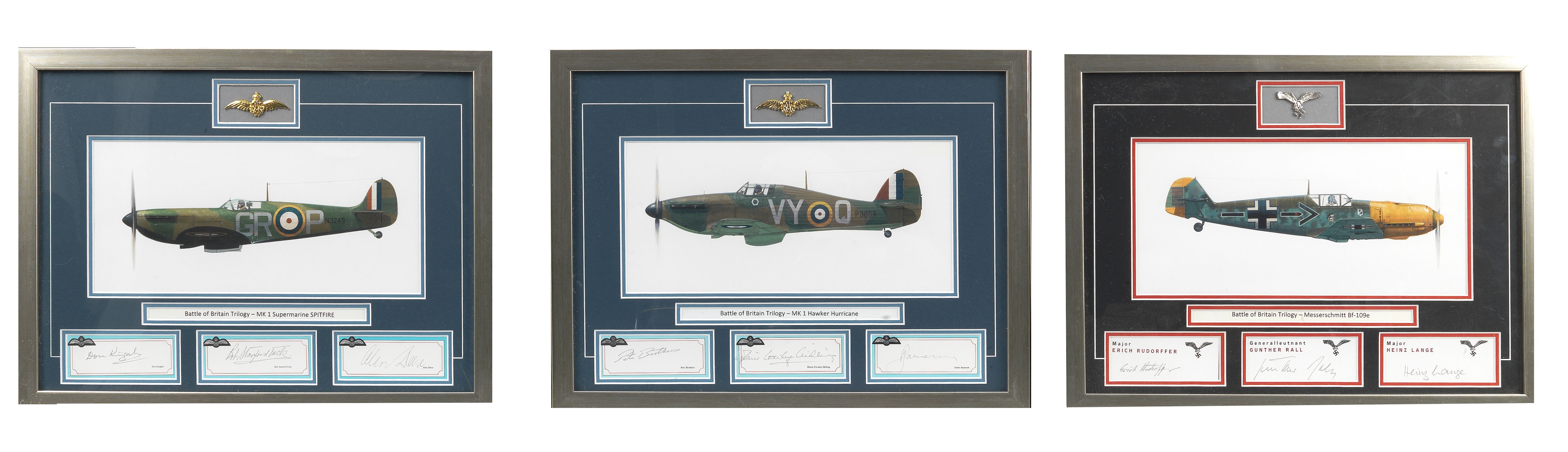 Bonhams Cars : A series of three framed 'Battle of Britain Trilogy ...