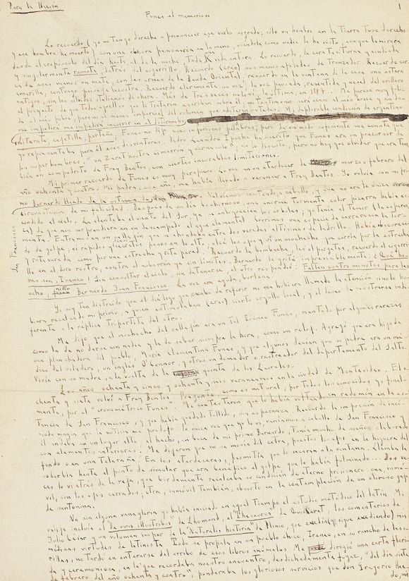 Bonhams : BORGES (JORGE LUIS) Autograph manuscript of his short story ...