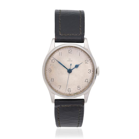 Bonhams : Omega. A military issue stainless steel manual wind wristwatch Ref: 5519, Circa 1939