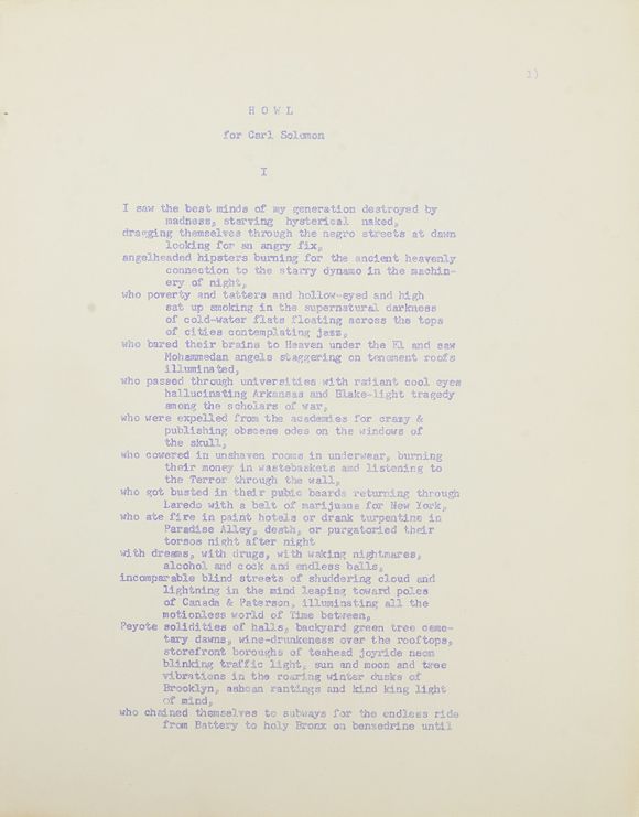 Bonhams : GINSBERG (ALLEN) Mimeographed typescript of his poem 'Howl ...
