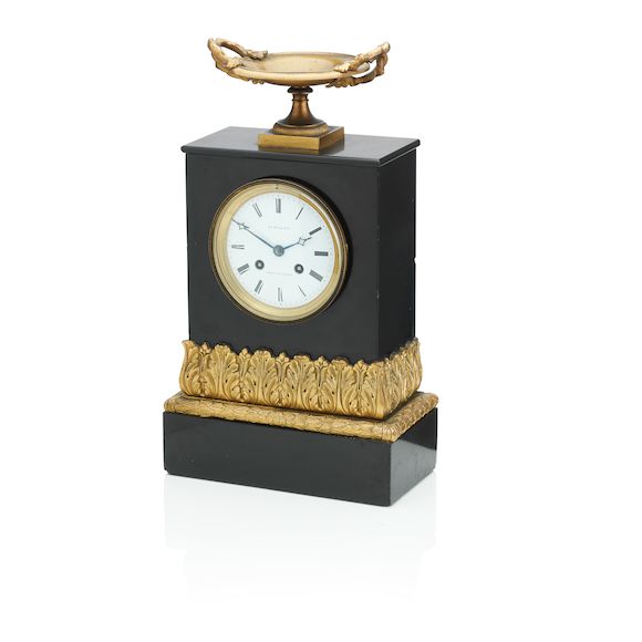 Bonhams : An early 19th century French black slate and ormalu mounted ...