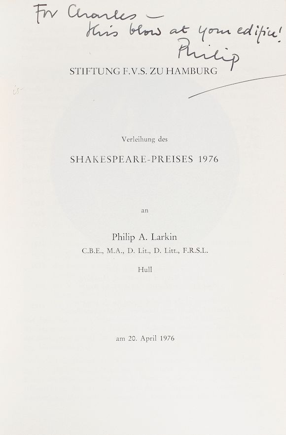 Bonhams : LARKIN (PHILIP) Poetry Supplement Compiled by Philip Larkin ...