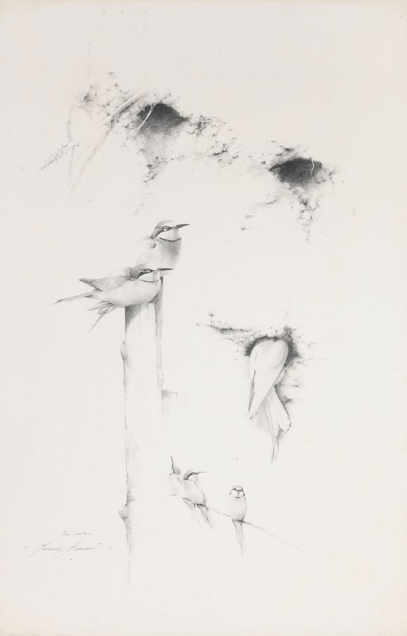 Bonhams : Terence Lambert (British, born 1951) Bee Eaters - Study Sheet ...