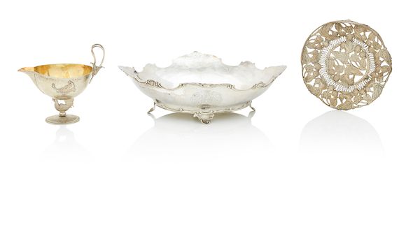 Bonhams : A German silver basket Hanau marks with Import marks for ...