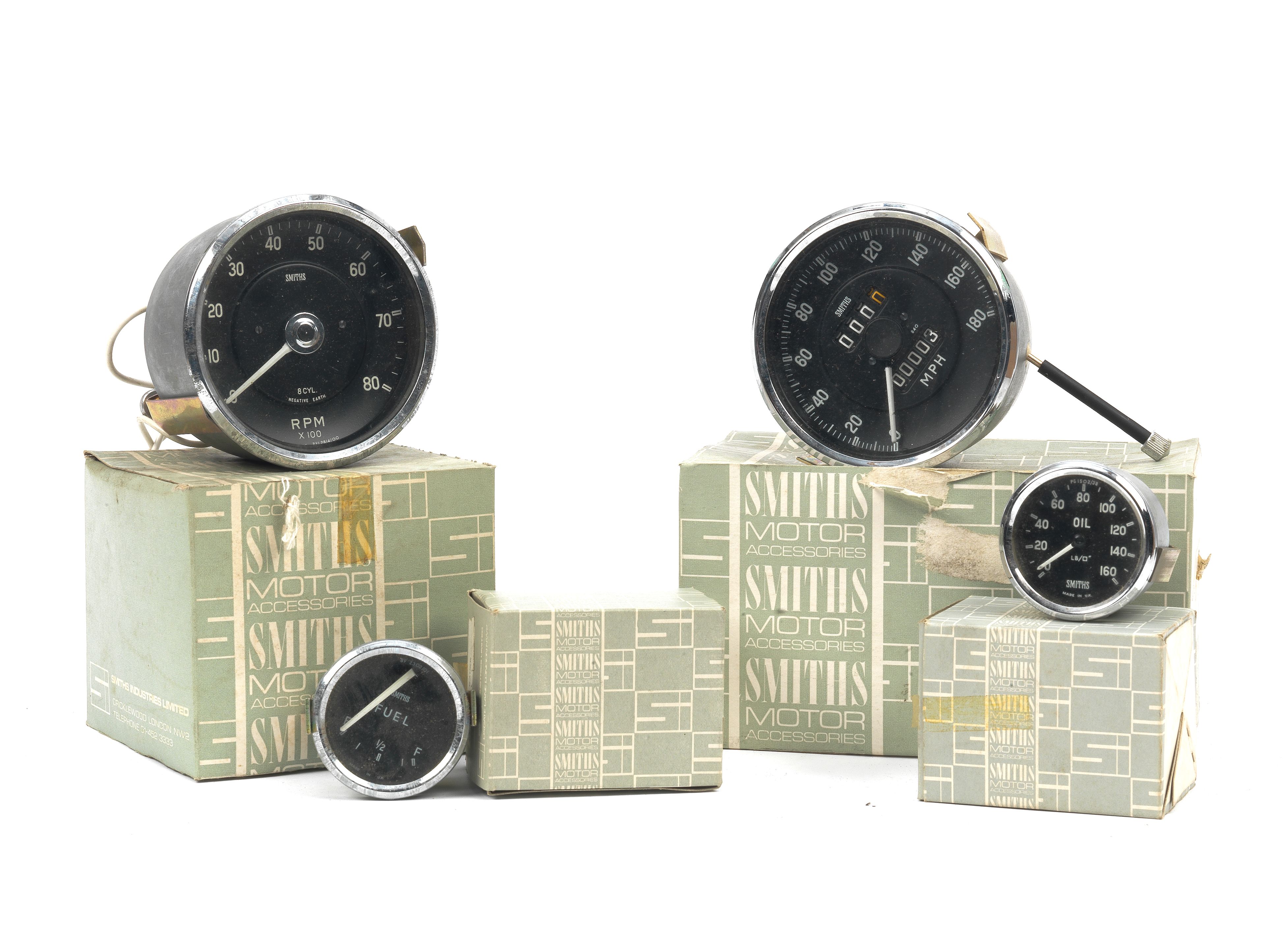 Bonhams Cars : Four new old stock Smiths dashboard instruments ((4))