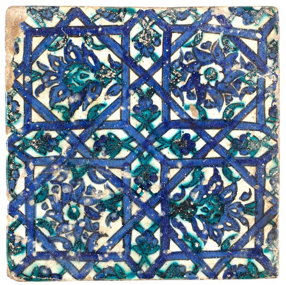 Bonhams : A Damascus underglaze-painted pottery tile Syria, 17th/ 18th ...