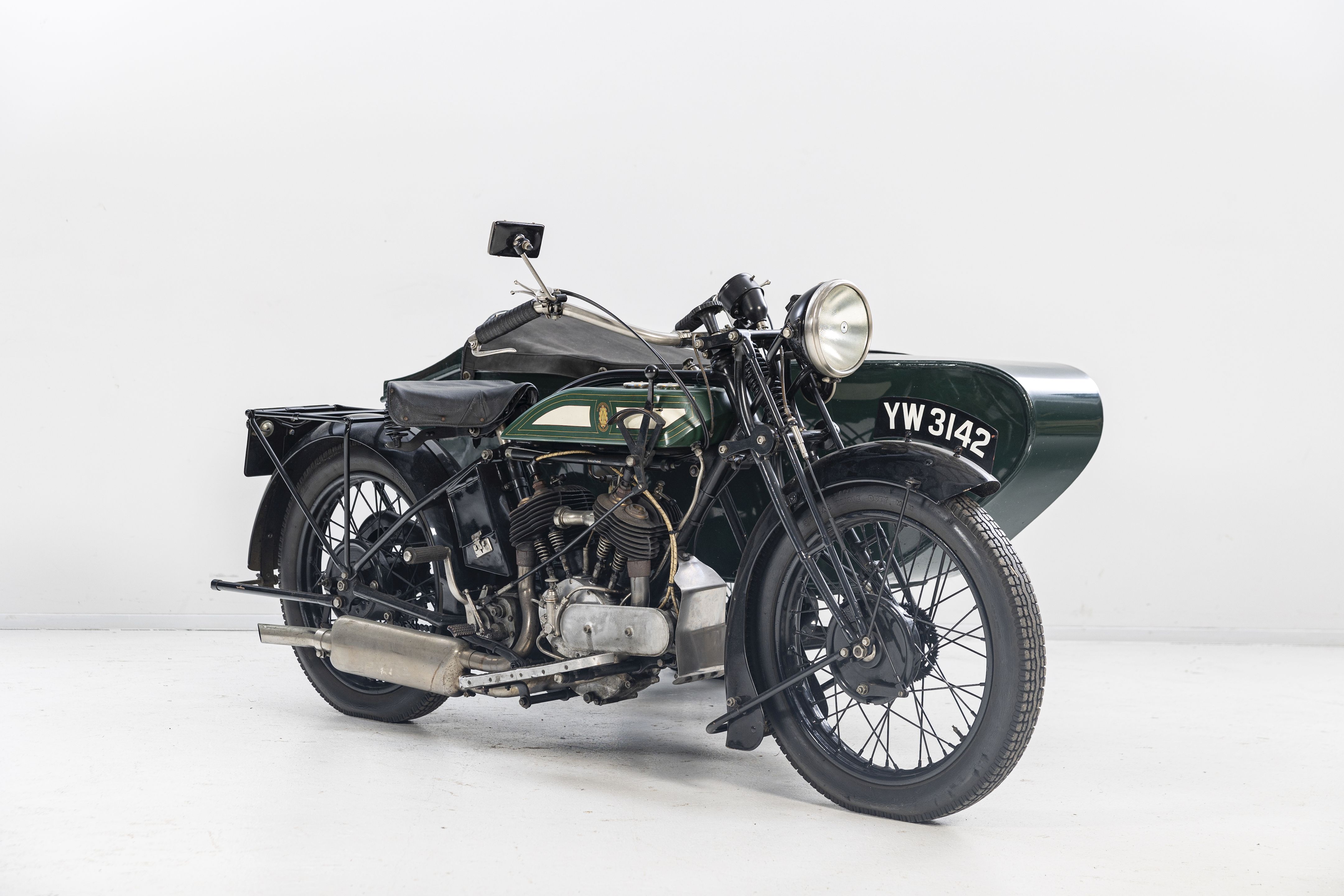 Bonhams Cars : 1928 BSA 770cc V-twin Motocycle Combination Frame no. V4315 Engine no. 1080 ...