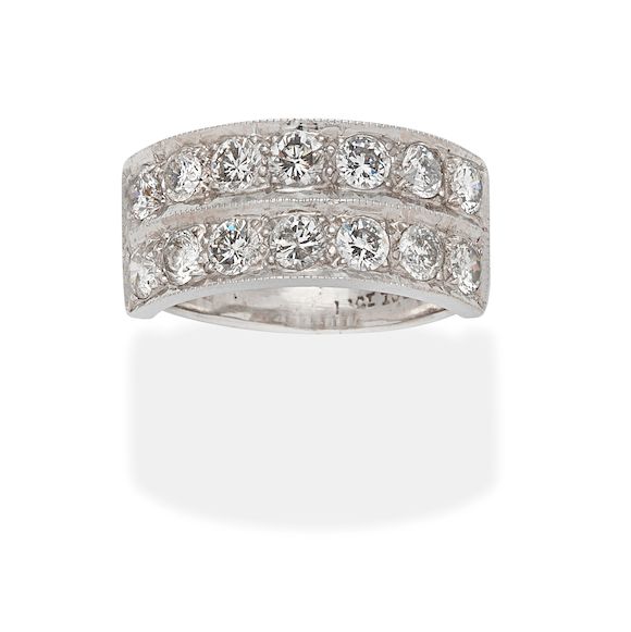 Bonhams : TWO ROW DIAMOND RING