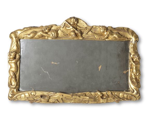 Bonhams : A Franco-Flemish giltwood landscape picture frame or mirror ...