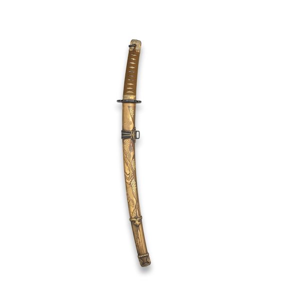 Bonhams : A KOSHIRA-E (MOUNTING) FOR A MINIATURE TACHI (SLUNG SWORD ...