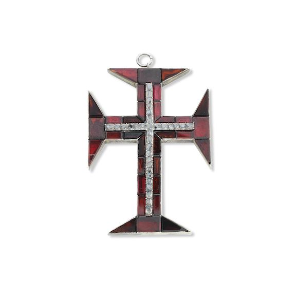 Bonhams : A Garnet and diamond cross of the Portuguese Order of Christ ...