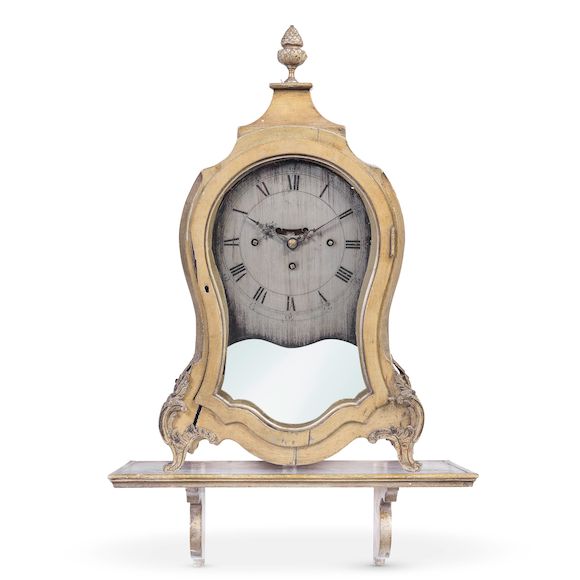 Bonhams : A painted chiming bracket/table clock with bracket Parts 18th century and later, the ...