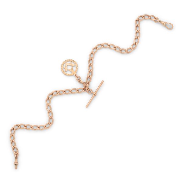 Bonhams : A 9K gold watch chain with Masonic fob Birmingham Hallmark ...