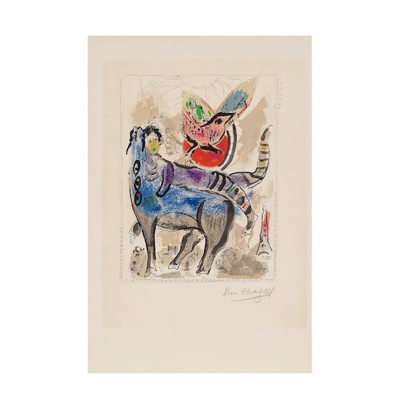 Bonhams Cornette de Saint Cyr : MARC CHAGALL (1887-1985) La vache bleue ...