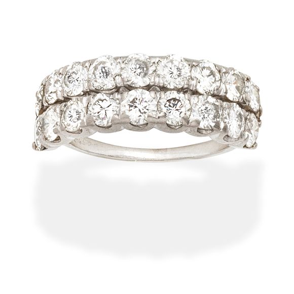 Bonhams : TWO ROW DIAMOND RING