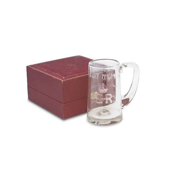 Bonhams : A rare Edward VIII Coronation glass tankard 1936