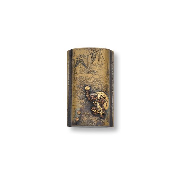 Bonhams : HIDEHISA An Inlaid Metal Three-Case Inro Edo period (1615 ...