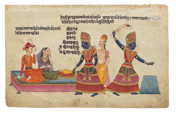Bonhams : An illustrated folio from a manuscript of the Bhagavata ...