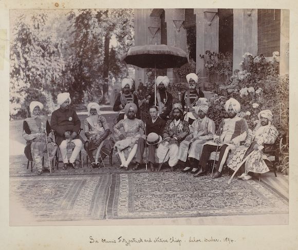 Bonhams : A group photograph of Punjab rulers seated with Sir Dennis ...