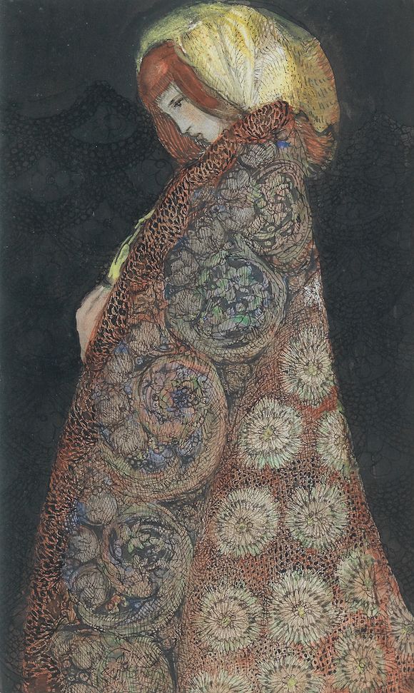 Bonhams : Annie French (British, 1872-1965) Lady in cloak (there is a ...