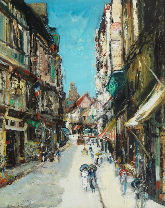 Bonhams : James Kay RSA RSW (British, 1858-1942) La Rue Malpalu, Rouen