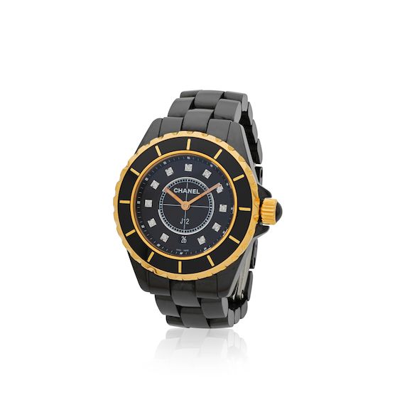 Bonhams Cornette de Saint Cyr : Chanel. A lady's black ceramic and 18K ...