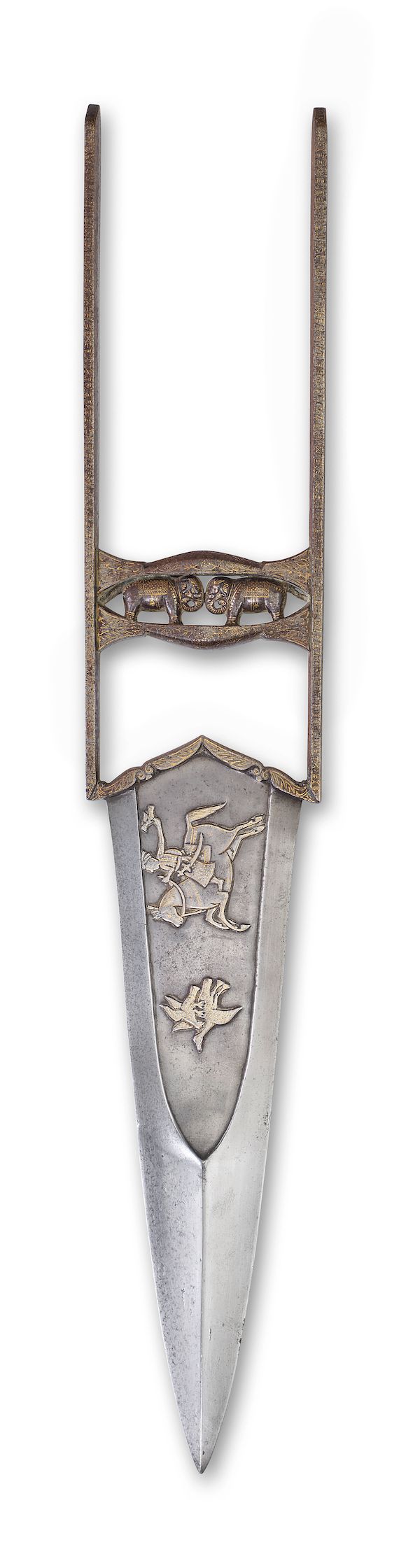 Bonhams : A gold-koftgari steel push dagger (katar) North India, 18th ...