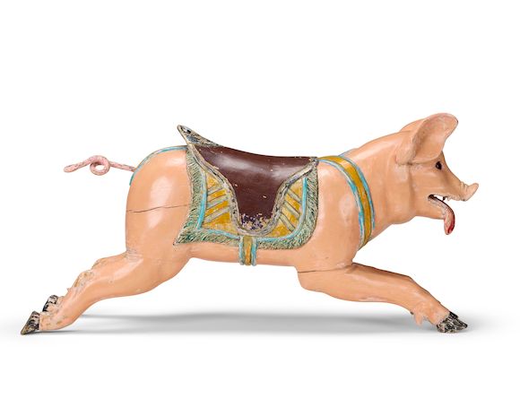 Bonhams : A German carved and painted juvenile carousel ride figure of ...