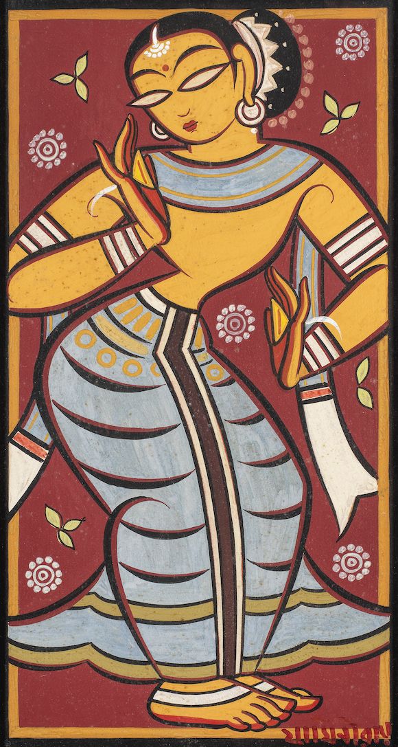 Bonhams : Jamini Roy (1887-1972) Untitled (Dancing Yogini)