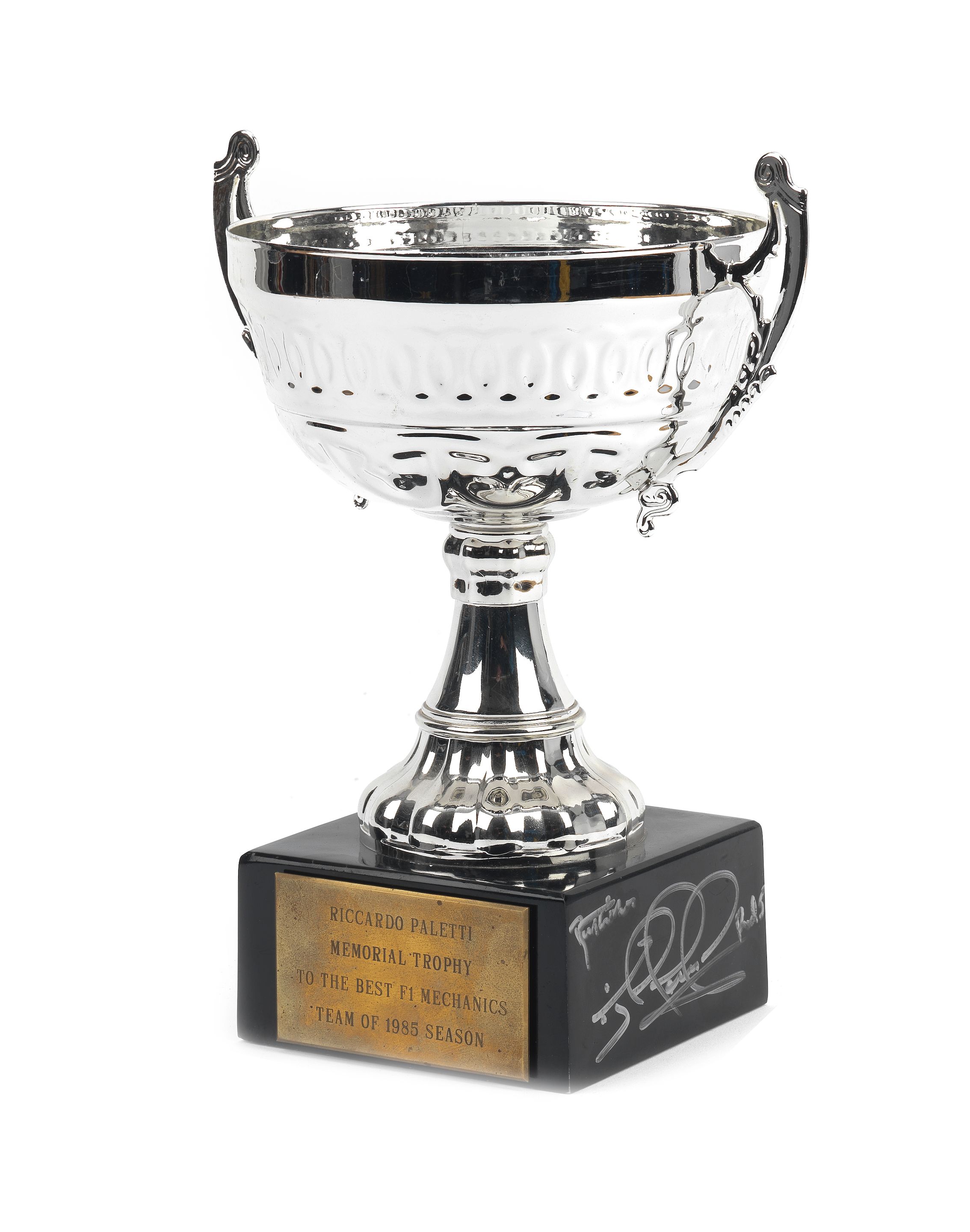 Bonhams Cars : The Riccardo Paletti Memorial Trophy awarded to the 1985 ...