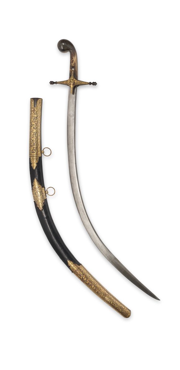 Bonhams : A fine Safavid kirk narduban watered-steel sword (shamshir ...