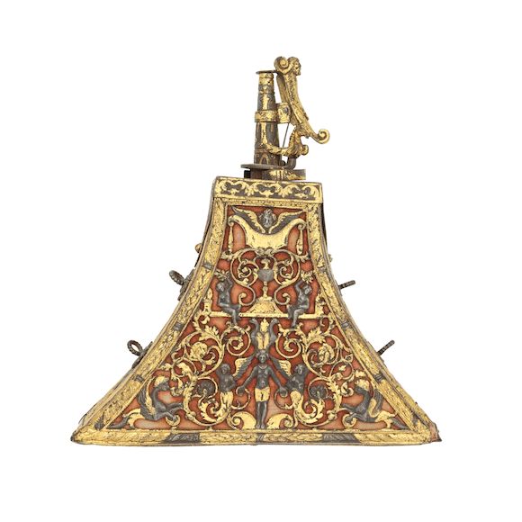 Bonhams : A Highly Decorative Musketeer's Powder-Flask In Italian Late ...