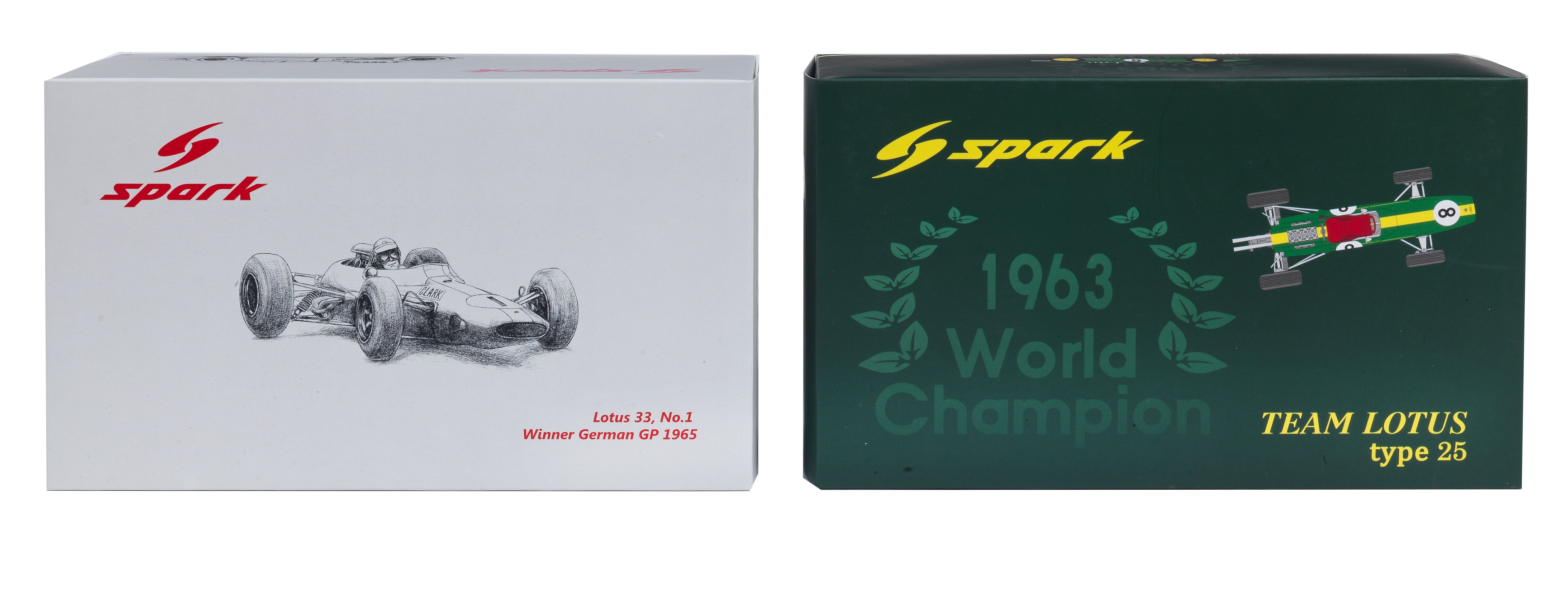 Bonhams Cars : Two boxed 1:18 scale models of Jim Clark's 1963 and 1965 ...