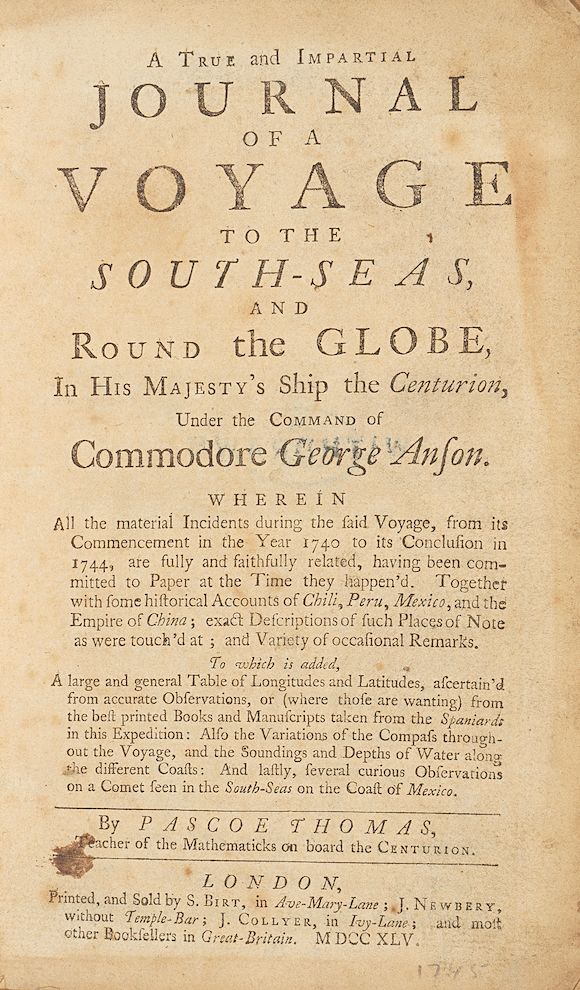 Bonhams : [ANSON (GEORGE)] THOMAS (PASCOE) A True and Impartial Journal ...