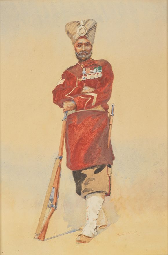 Bonhams : A Colour Havildar of the 45th (Rattray's) Sikhs by Alfred ...
