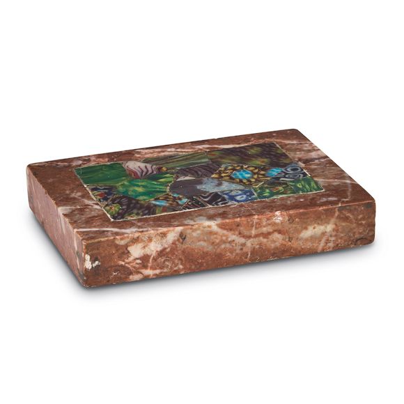 Bonhams : A 19th century marble paperweight incorporating Roman glass ...