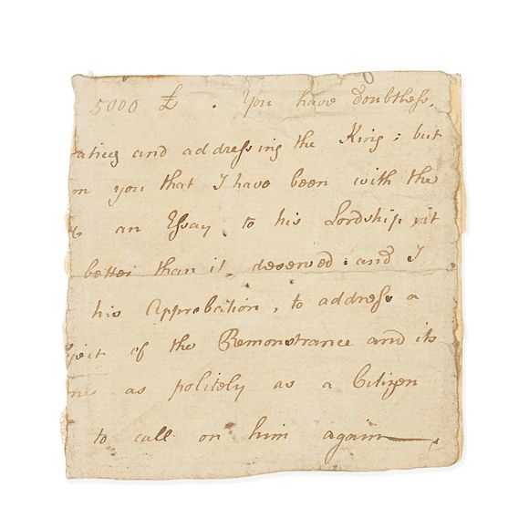 Bonhams : CHATTERTON (THOMAS) Autograph fragment, the lower right ...